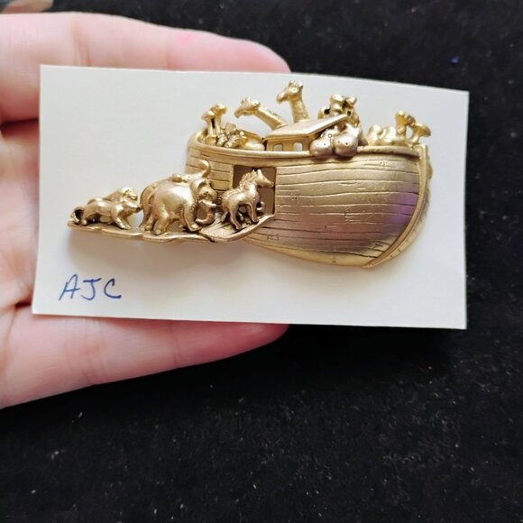 Ajc | Jewelry | Vintage Ajc Noahs Ark Brooch | Poshmark